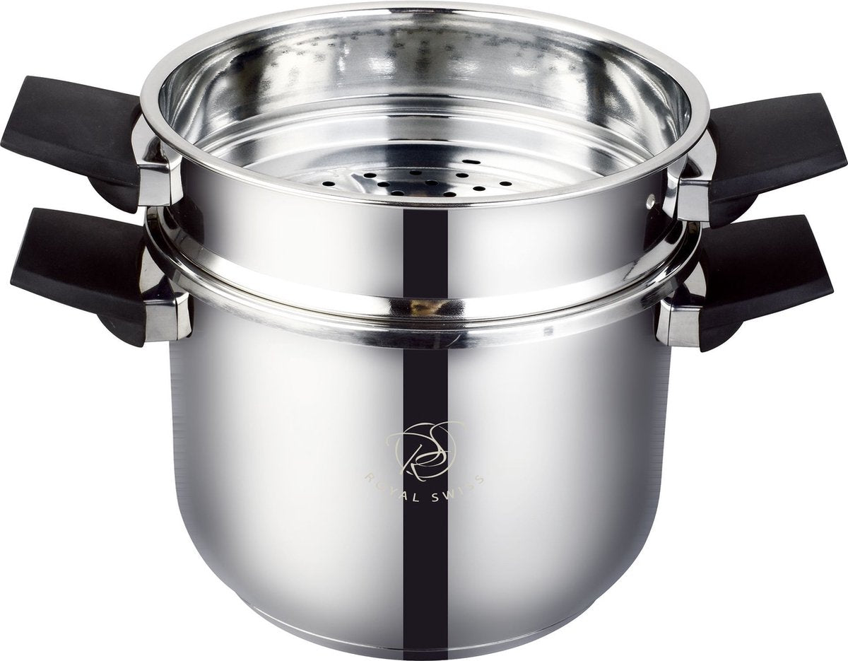 Royal Swiss Snelkookpan Couscous pan - 2 in 1 - 8 Liter - Ø 26 cm - RV – Cookingandstuff